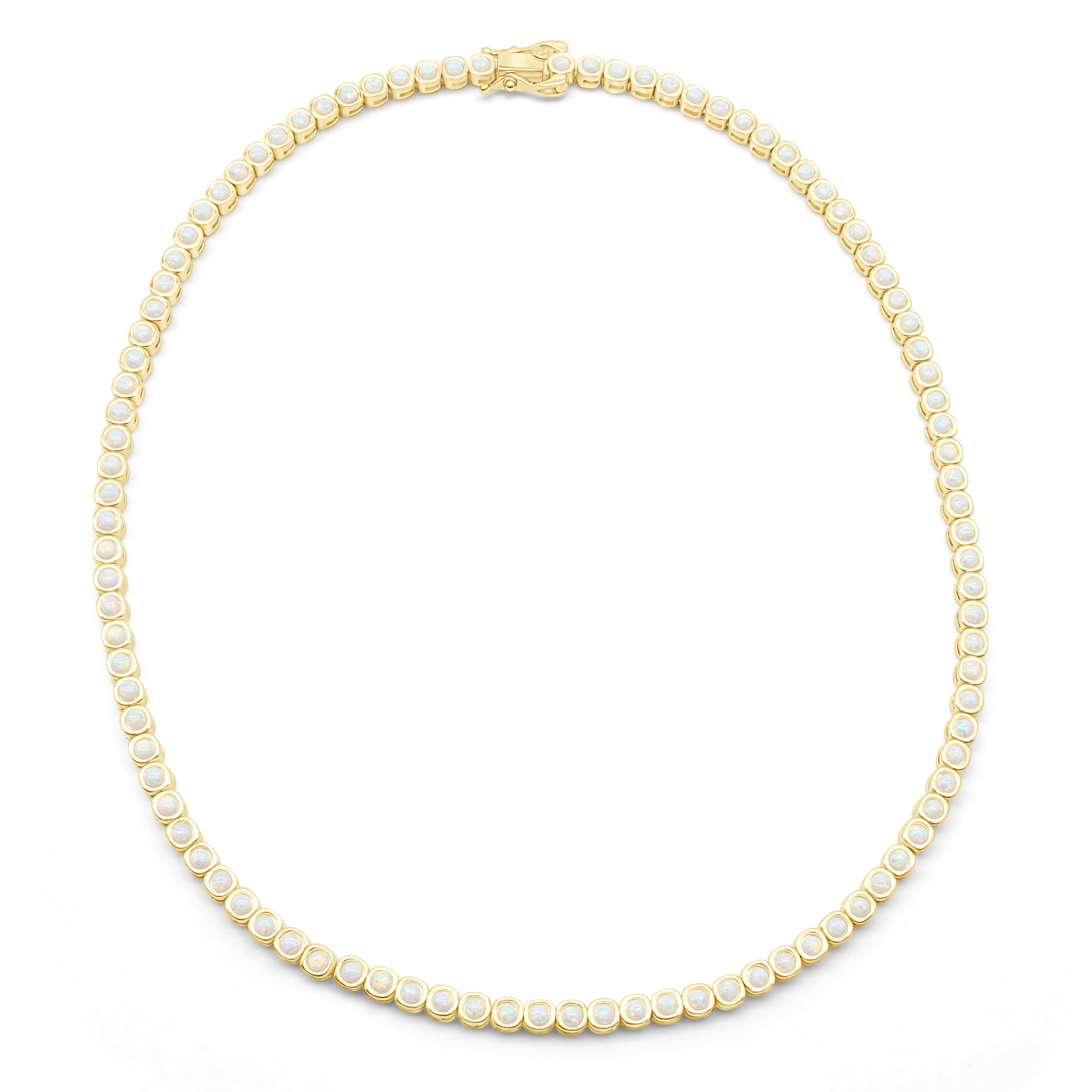 Opal Flow Necklace | Lab-Created Opal in 14K Gold Vermeil over Sterlin ...